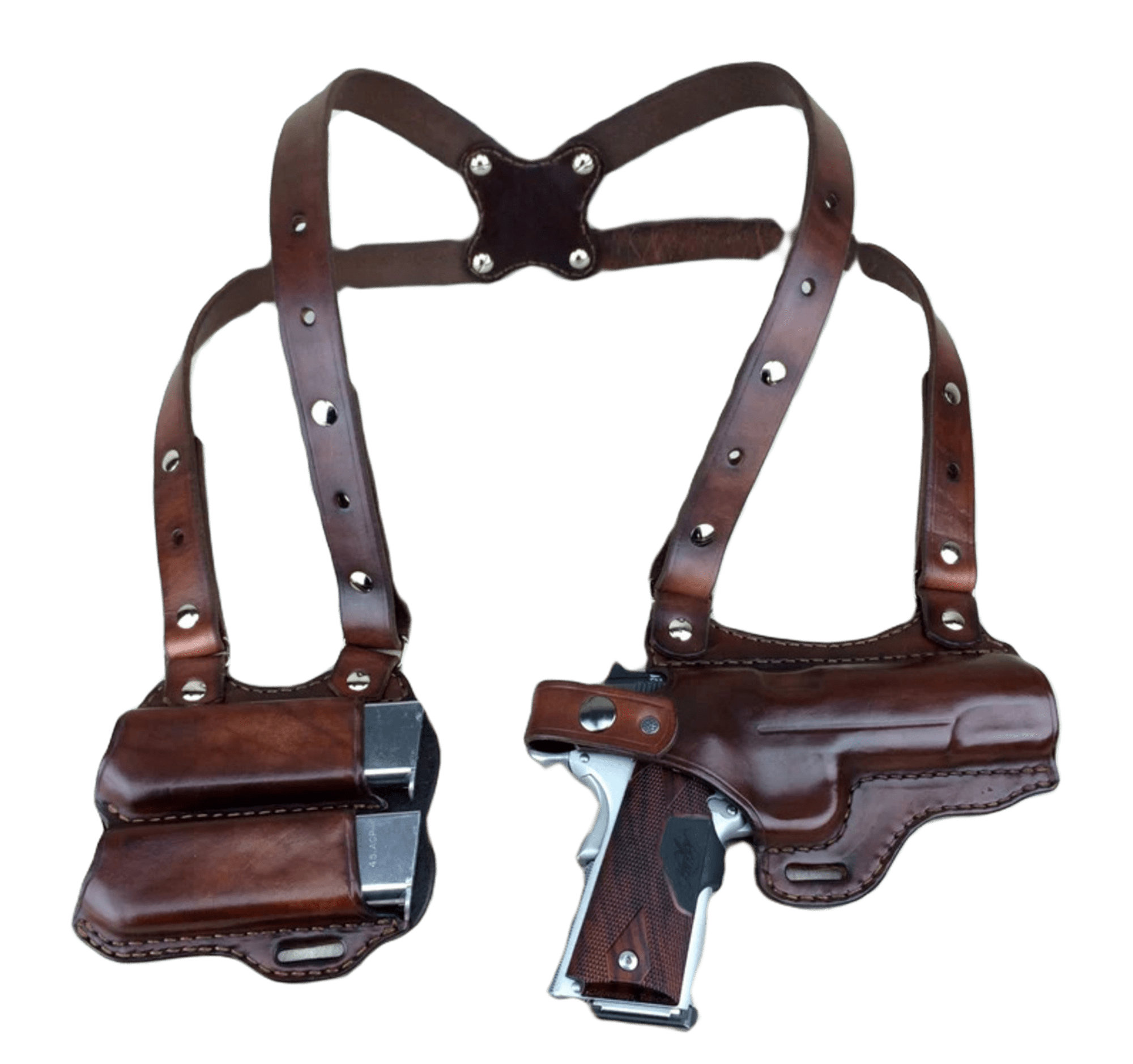 Handmade 1911 Shoulder Holster With Magazine Carrier Custom Sizes ...