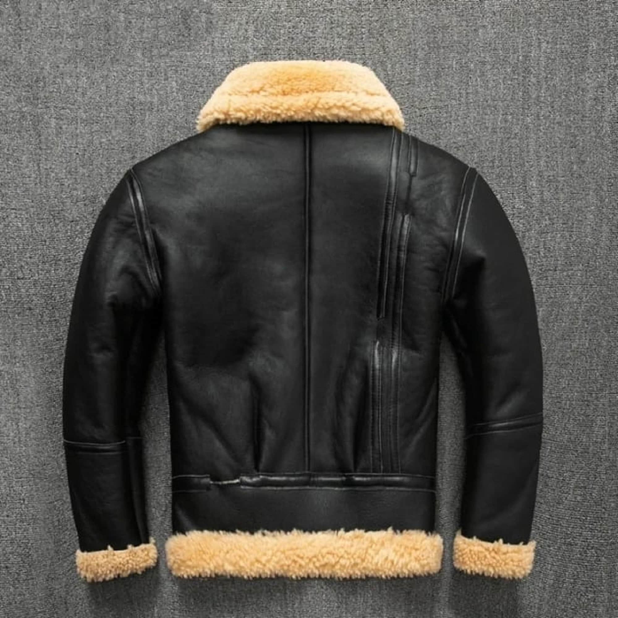 Winter Shearling Super Thick Men's Sheepskin Jacket Windproof Warm ...
