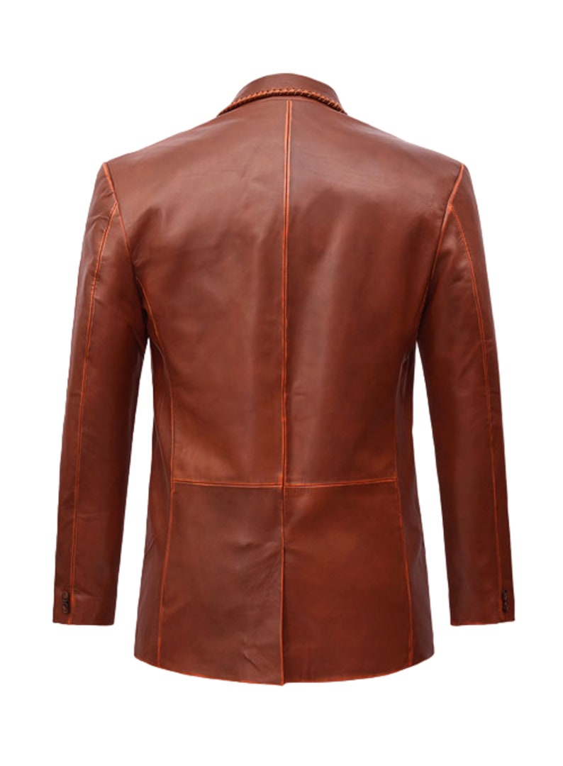 Rubbed Tan Brown Medieval Leather Blazer Handcrafted Men's Historical ...