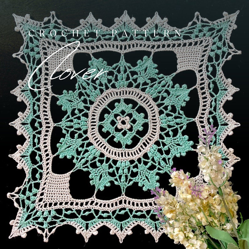 CLOVER Digital Pattern for Crochet Doily written - Etsy