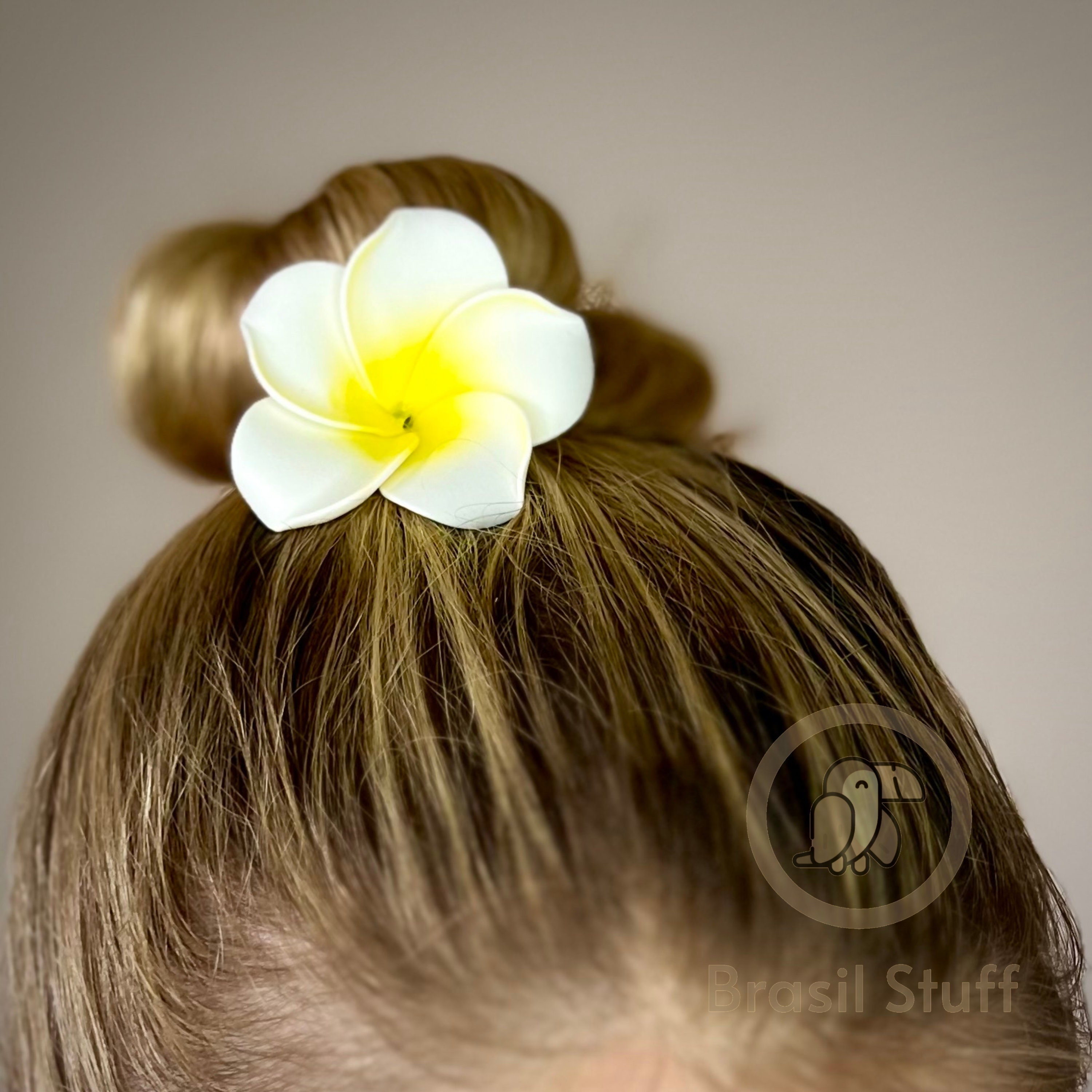 Hawaiian White Plumeria, Artificial Foam Flower, Ear Flower With Stem ...