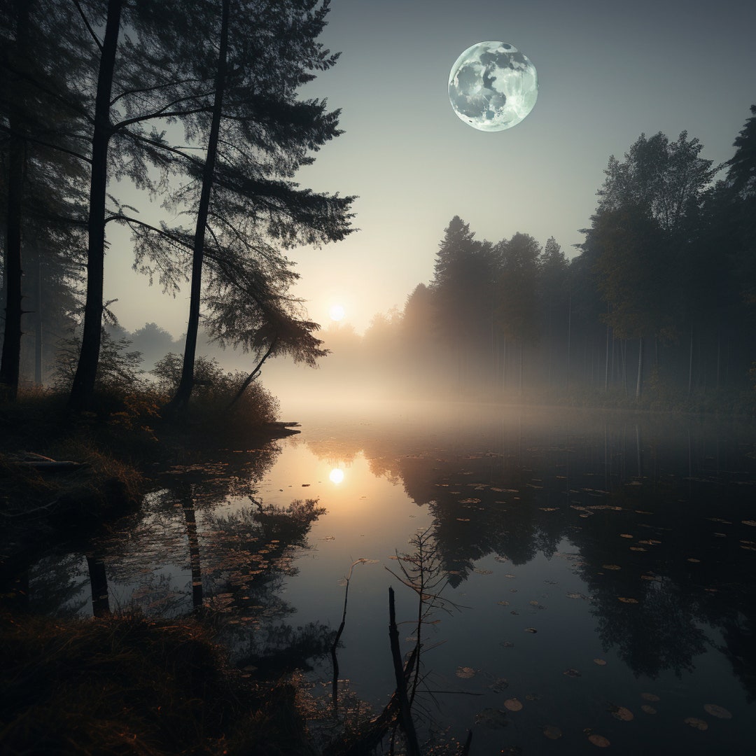 Digital Lake Scene - Etsy