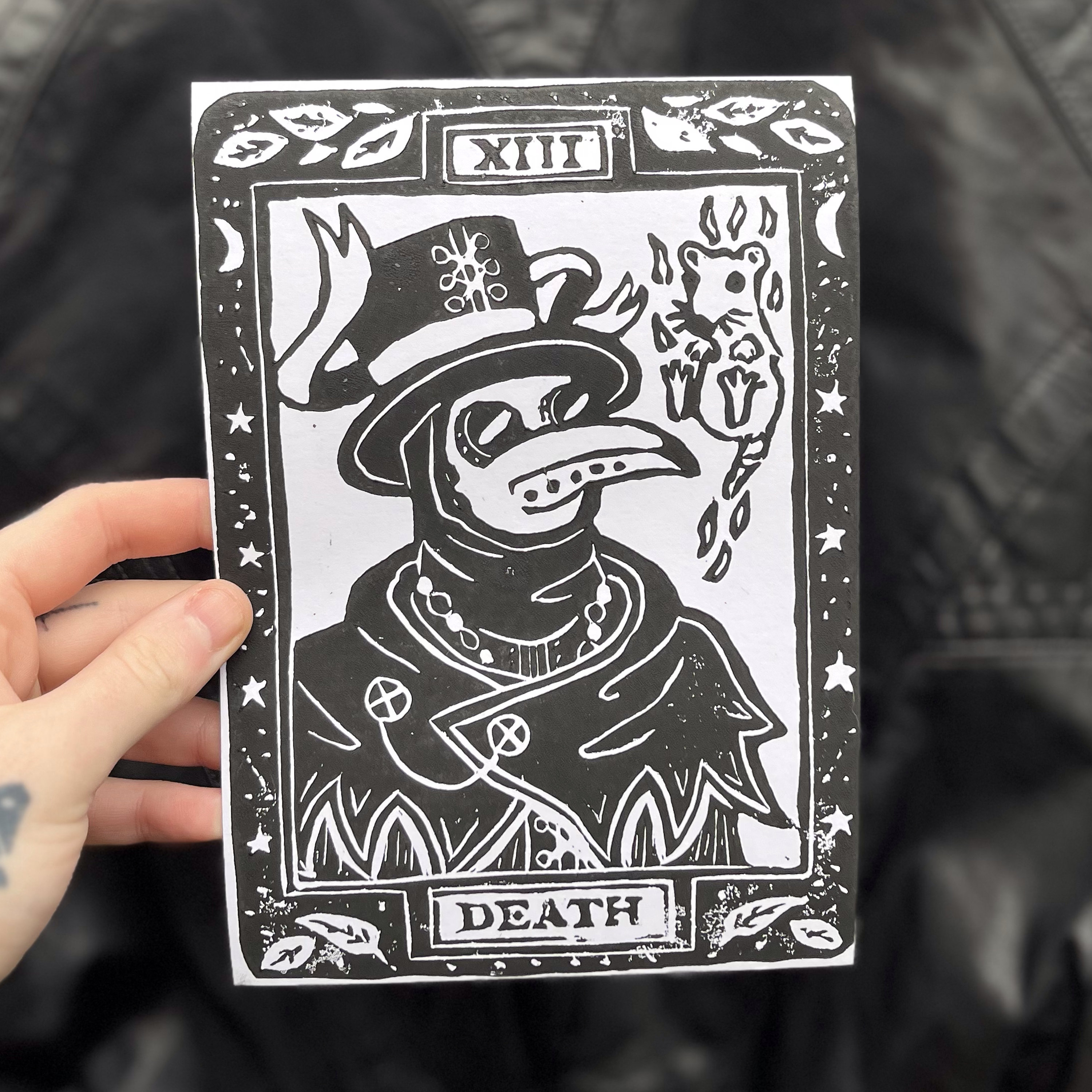 Death Tarot Card Print Plague Doctor - Etsy