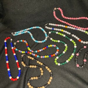 Hot Pink Beaded Baseball Necklace Pearl Black Phillies Bling Chain ...