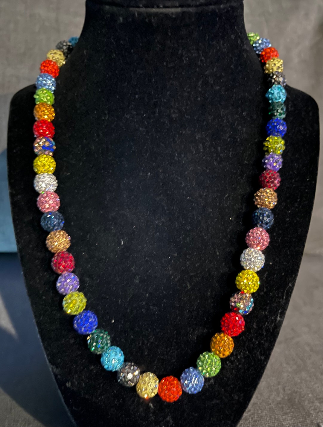 Froot Loop Necklace Beaded Baseball Phillies Rhinestone Bead Chain Blue ...