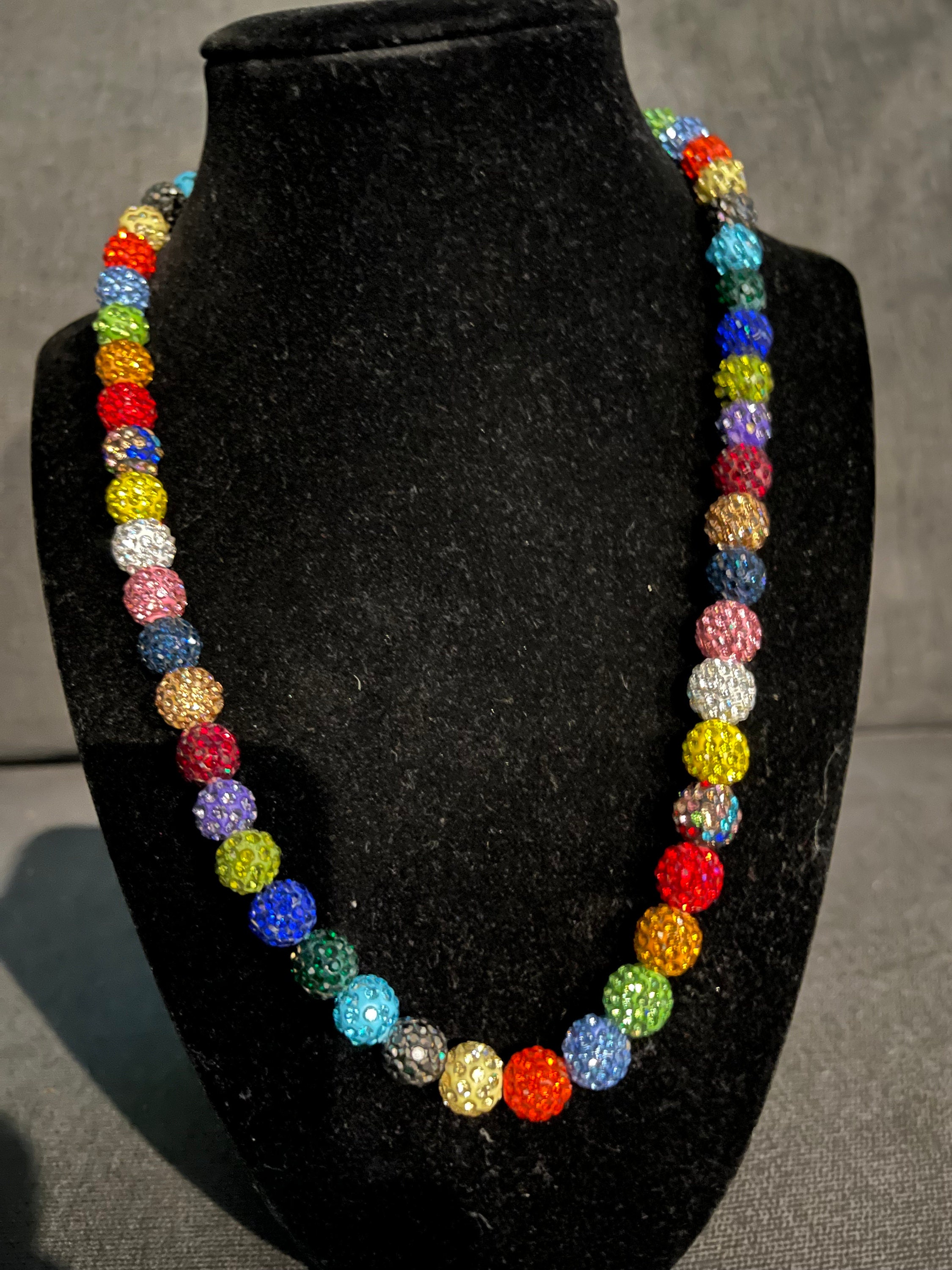 Froot Loop Necklace Beaded Baseball Phillies Rhinestone Bead Chain Blue ...