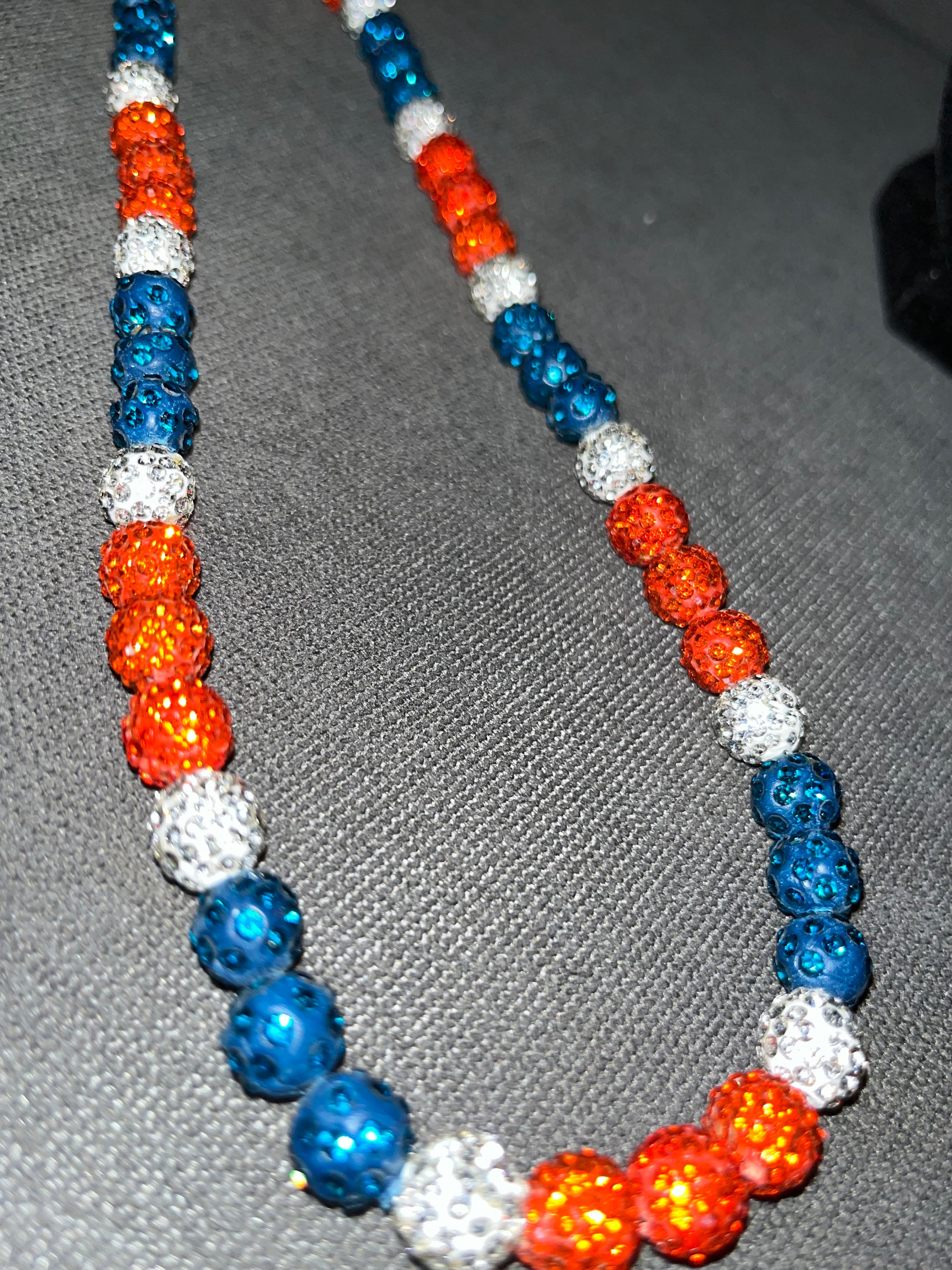 Miami Baseball Beaeded Necklace Rhinestone Bead Bling Shiny Chain ...