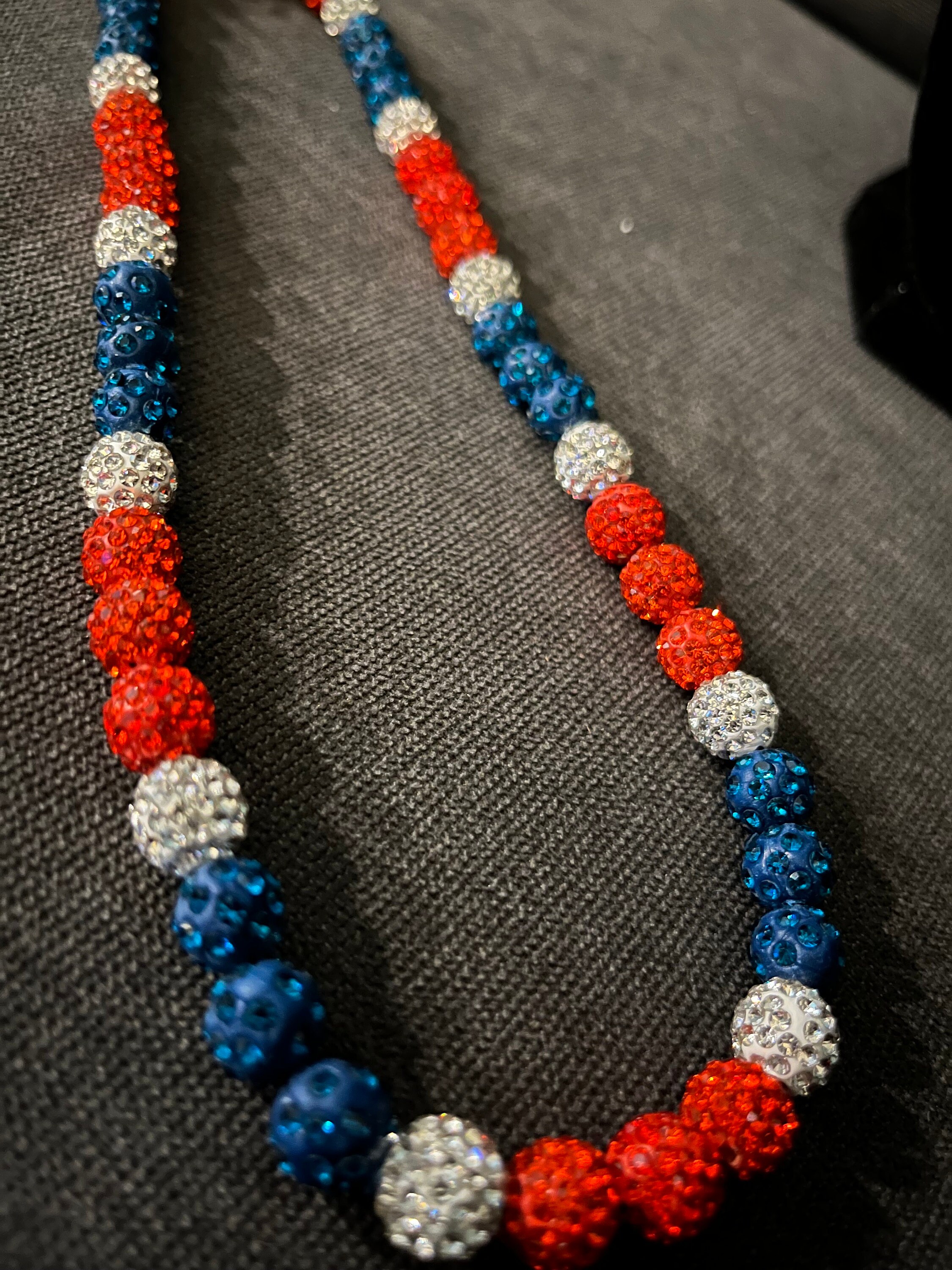 Miami Baseball Beaeded Necklace Rhinestone Bead Bling Shiny Chain ...