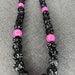 Hot Pink Beaded Baseball Necklace Pearl Black Phillies Bling Chain ...