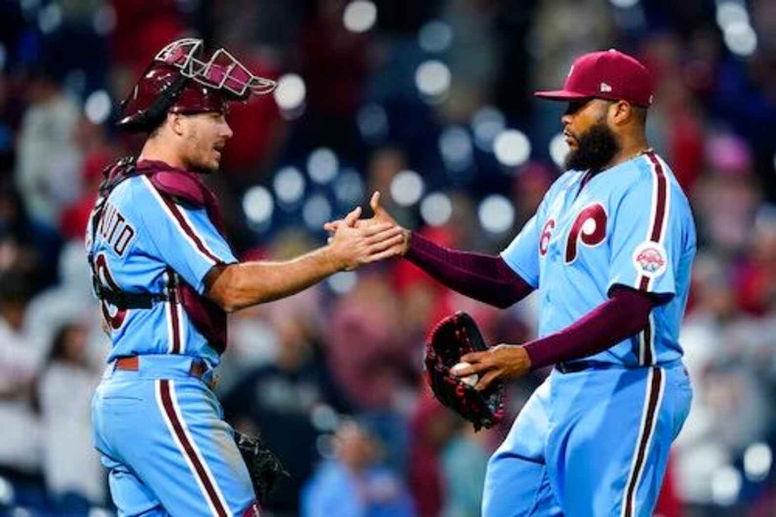 Retro Phillies Beaded Necklace Rhinestone Baseball Throwback Bead Chain ...