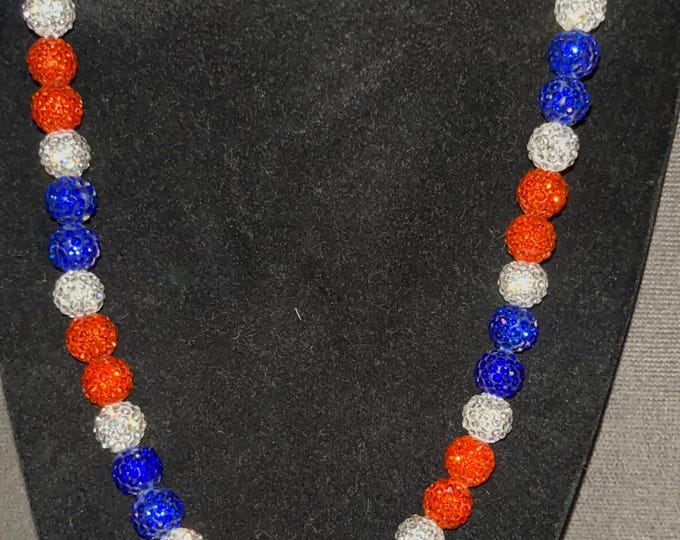 Mets Beaded Baseball Necklace Blue White Orange New York Knicks World ...