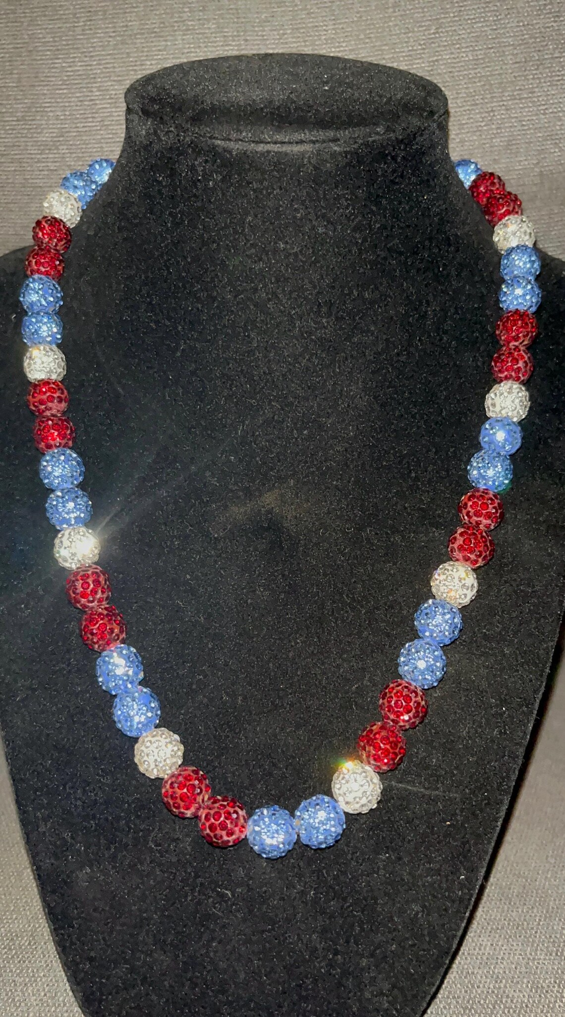 Retro Phillies Beaded Necklace Rhinestone Baseball Throwback Bead Chain ...