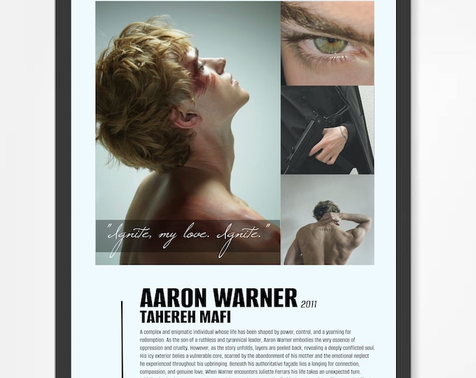 Aaron Warner by Tahereh Mafi Poster - Digital Download, Poster, Wall ...
