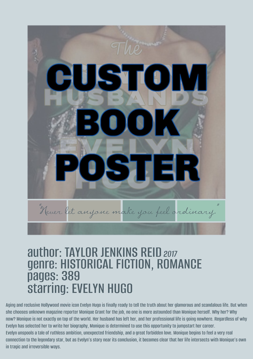 Custom Book Poster - Digital Download, Poster, Wall Art, Books, Booktok ...