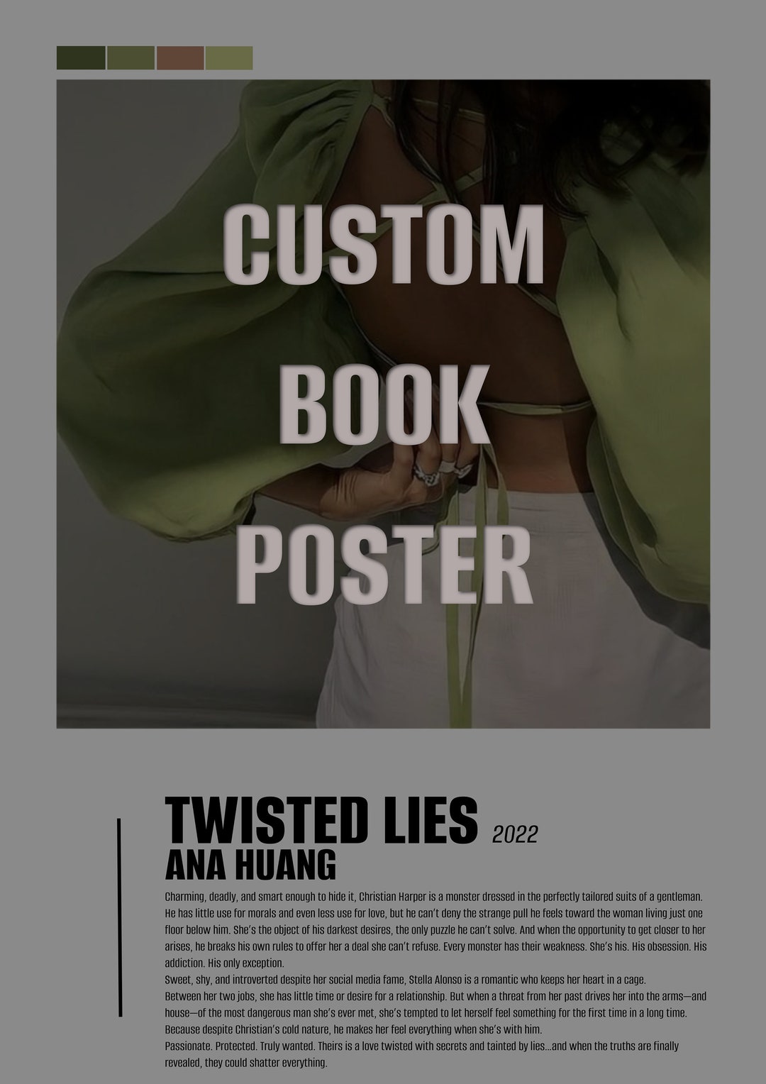 Custom Book Poster - Digital Download, Poster, Wall Art, Books, Booktok ...