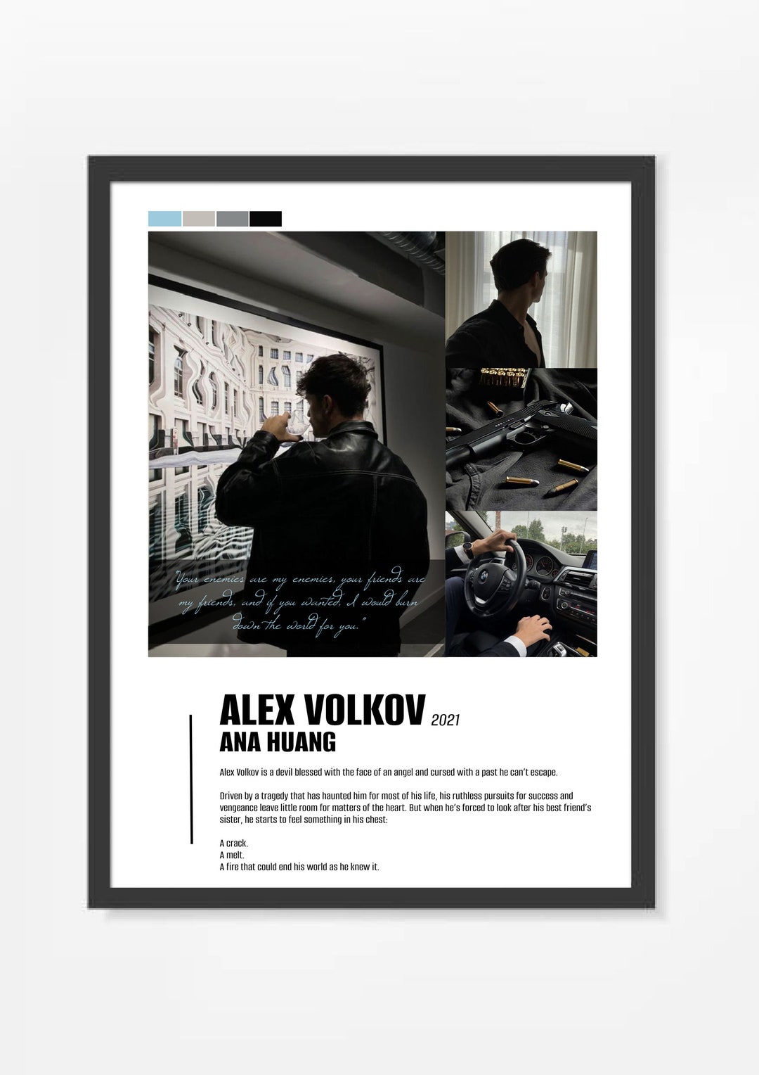 Alex Volkov by Ana Huang Poster - Digital Download, Poster, Wall Art ...