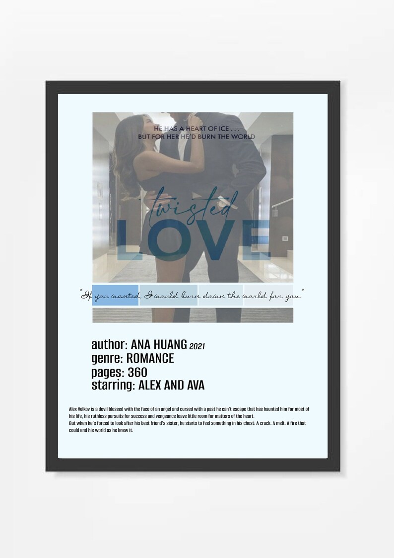Twisted Love by Ana Huang Poster - Digital Download, Poster, Wall Art ...