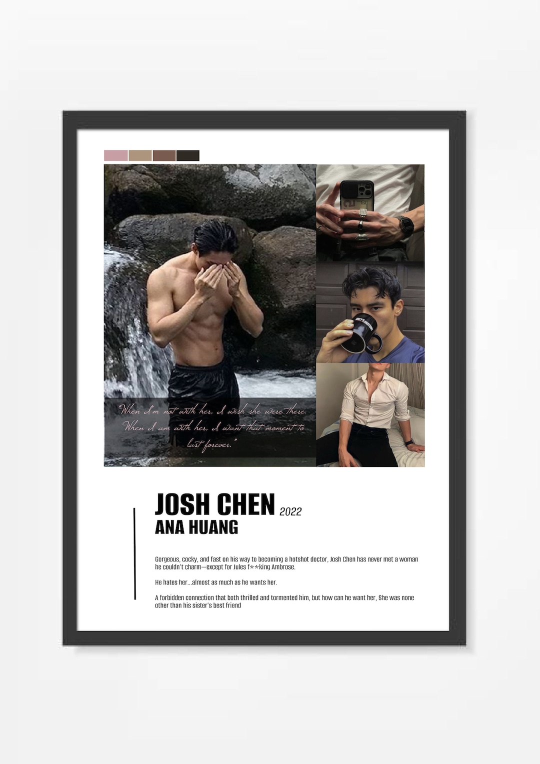 Josh Chen by Ana Huang Poster - Digital Download, Poster, Wall Art ...