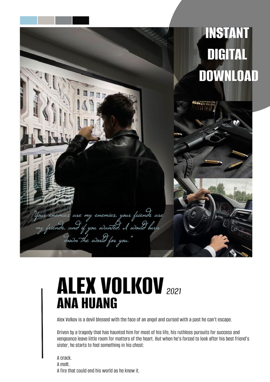 Alex Volkov by Ana Huang Poster Digital Download, Poster, Wall Art, Books, Booktok, Book Lovers ...