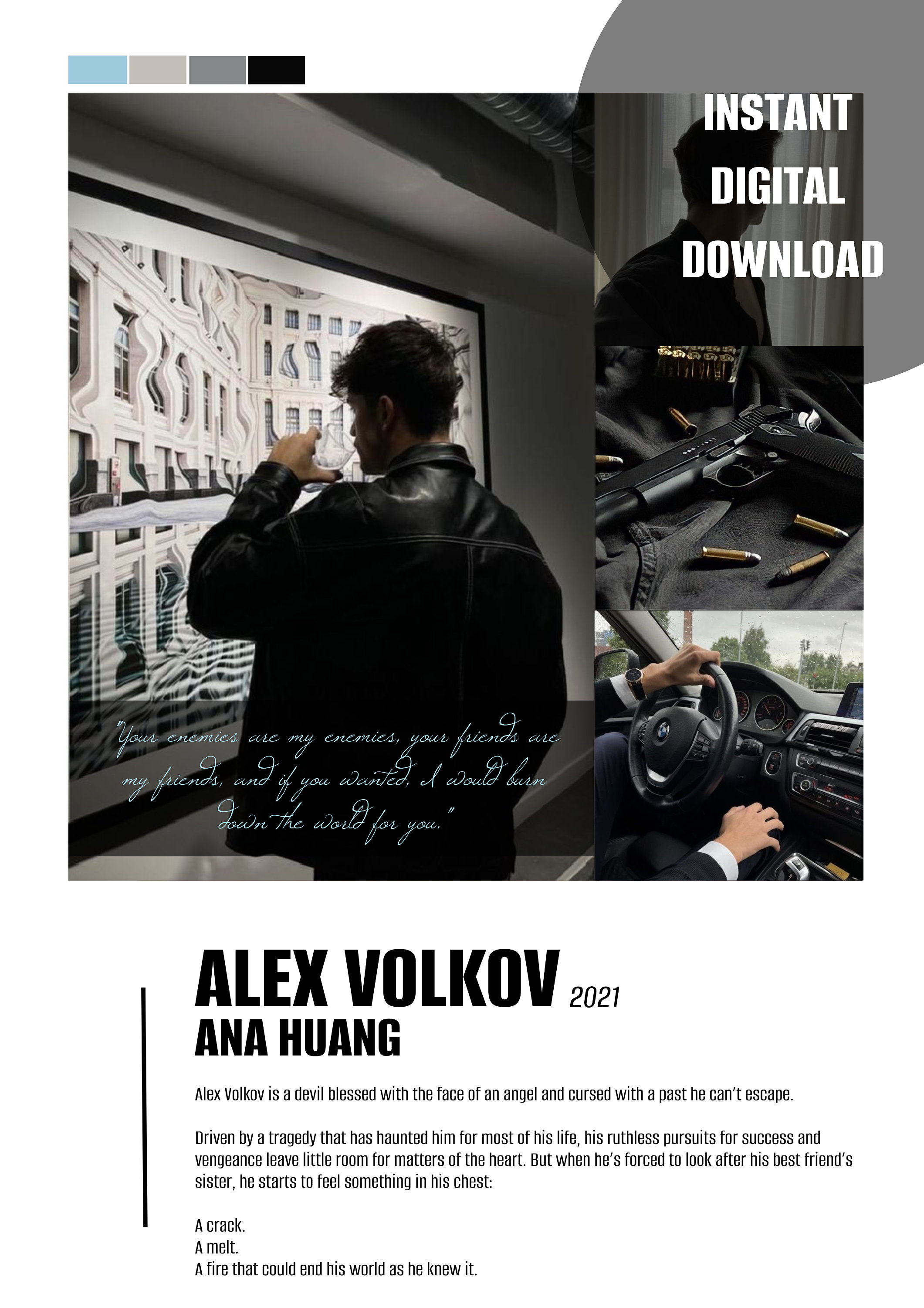 Alex Volkov by Ana Huang Poster Digital Download, Poster, Wall Art, Books, Booktok, Book Lovers ...