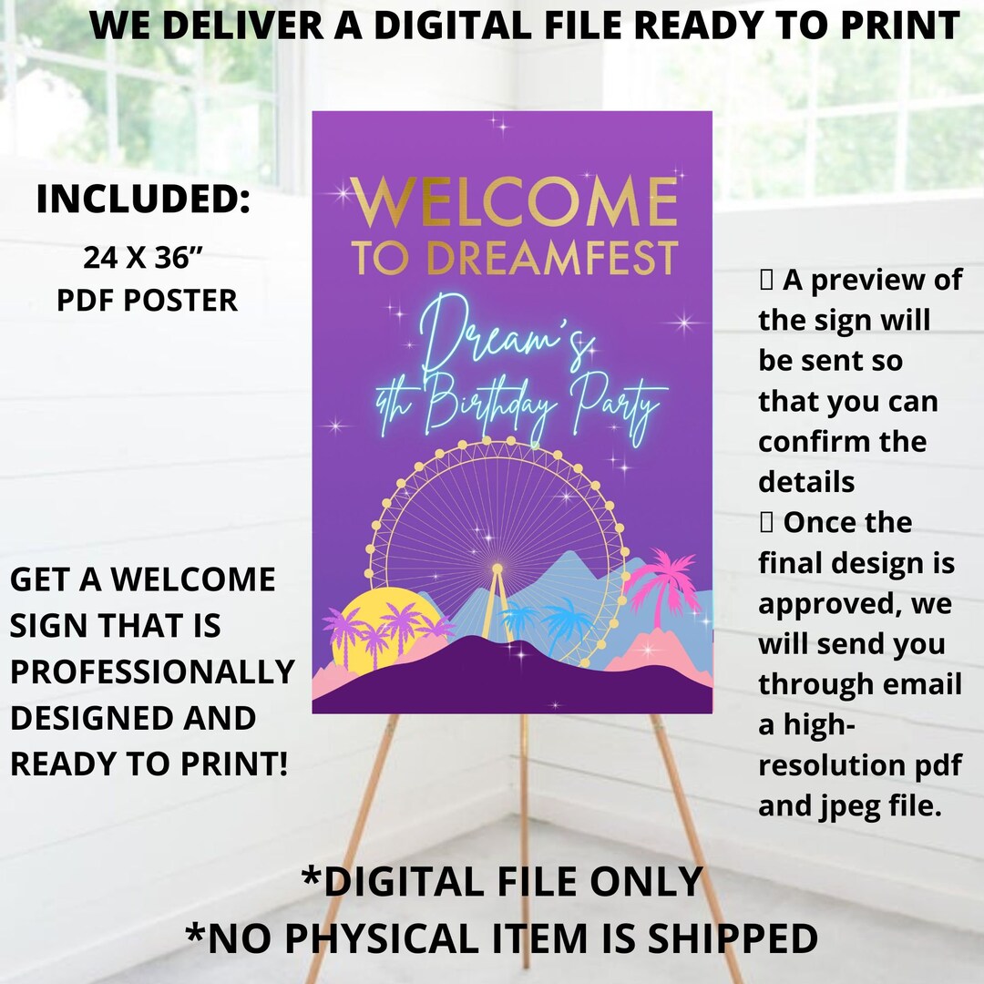 Festival Welcome Sign, Ferris Wheel Welcome Sign, 24 X 36 Welcome Sign ...