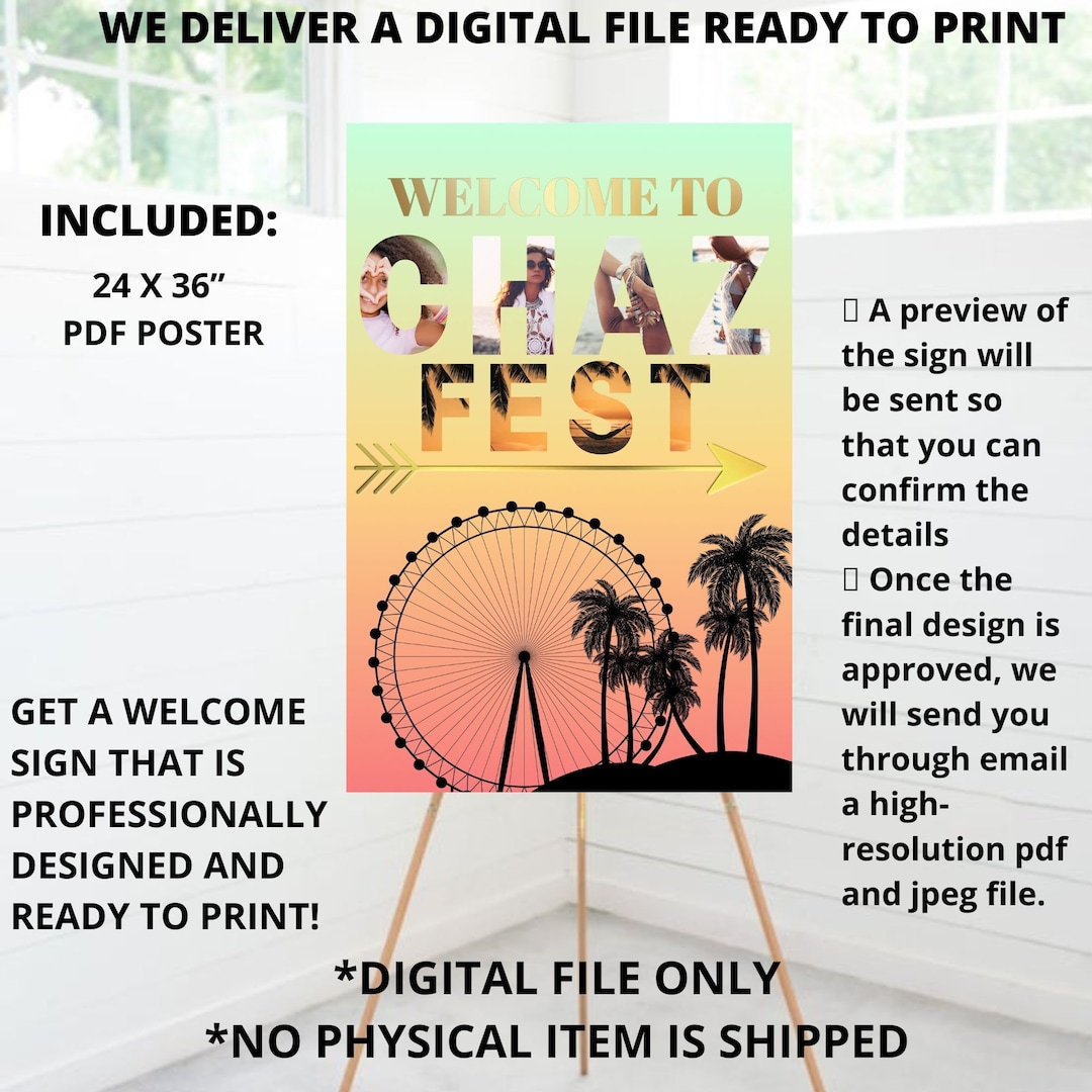 Festival Welcome Sign, Festival Party Sign, 24 X 36 Welcome Sign, Any ...