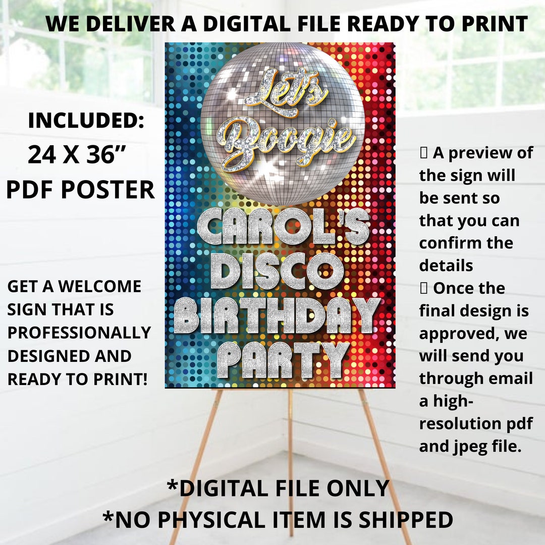 Disco Welcome Sign, Disco Birthday Sign, 24 X 36 Welcome Sign - Etsy