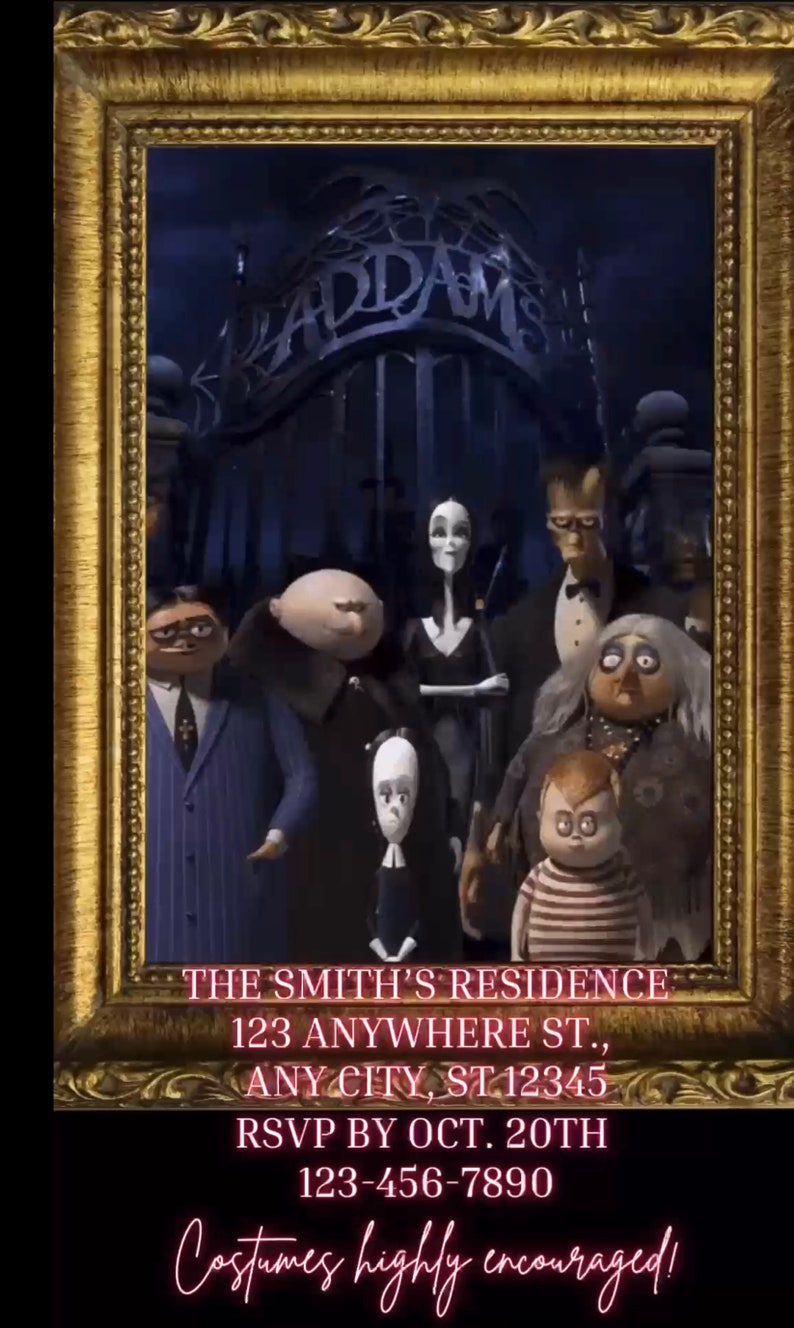 Halloween Video Invitation, the Addam's Family Video Invitation, Addams ...