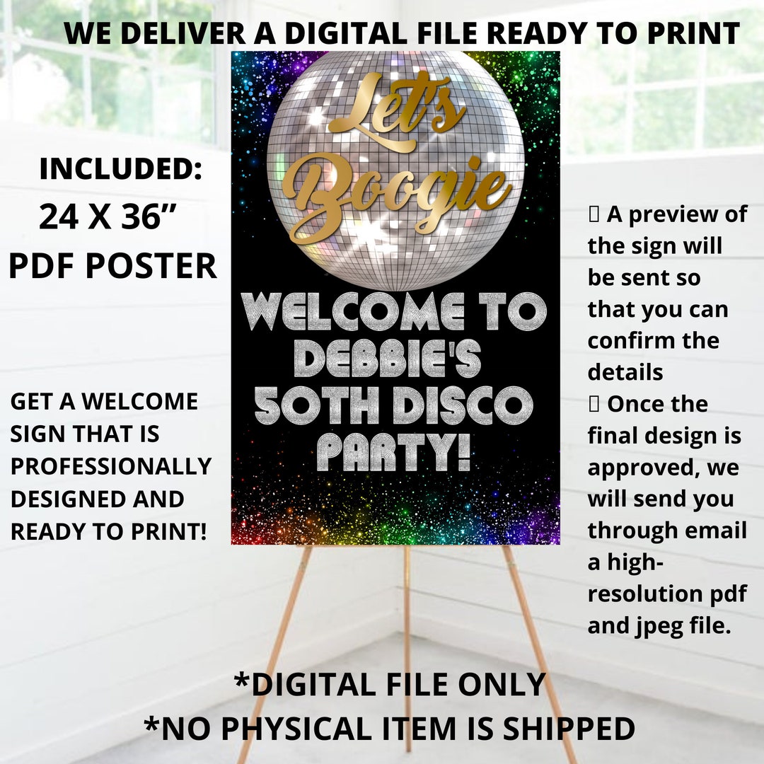 Disco Welcome Sign, Disco Birthday Sign, 24 X 36 Welcome Sign - Etsy