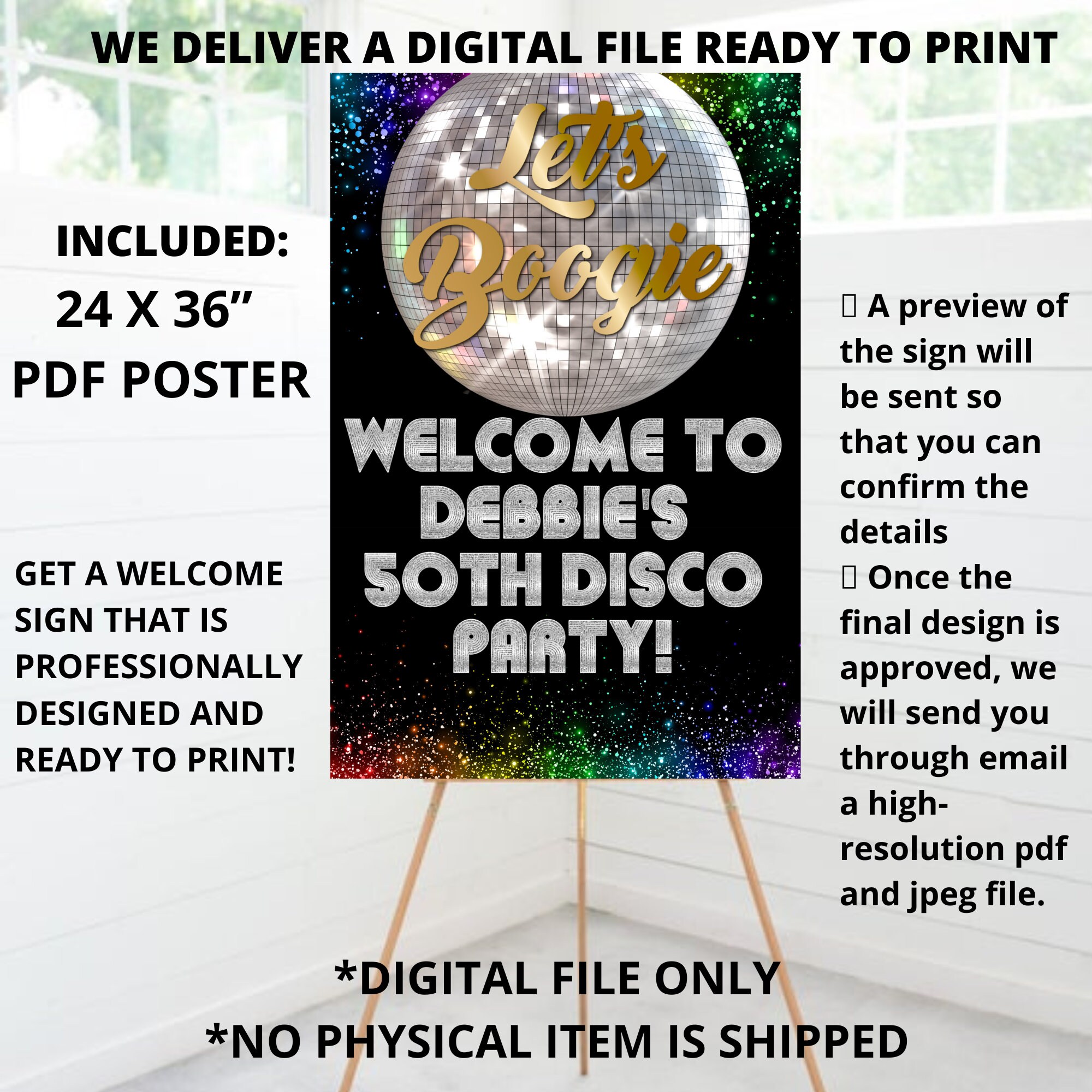 Disco Welcome Sign, Disco Birthday Sign, 24 X 36 Welcome Sign - Etsy