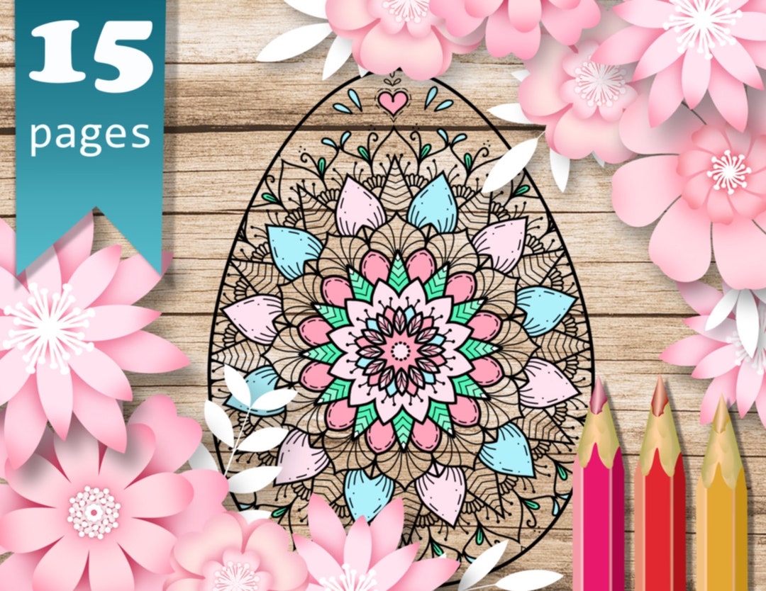 Coloring Book Easter Eggs for Download, Printable 15 Coloring Pages - Etsy