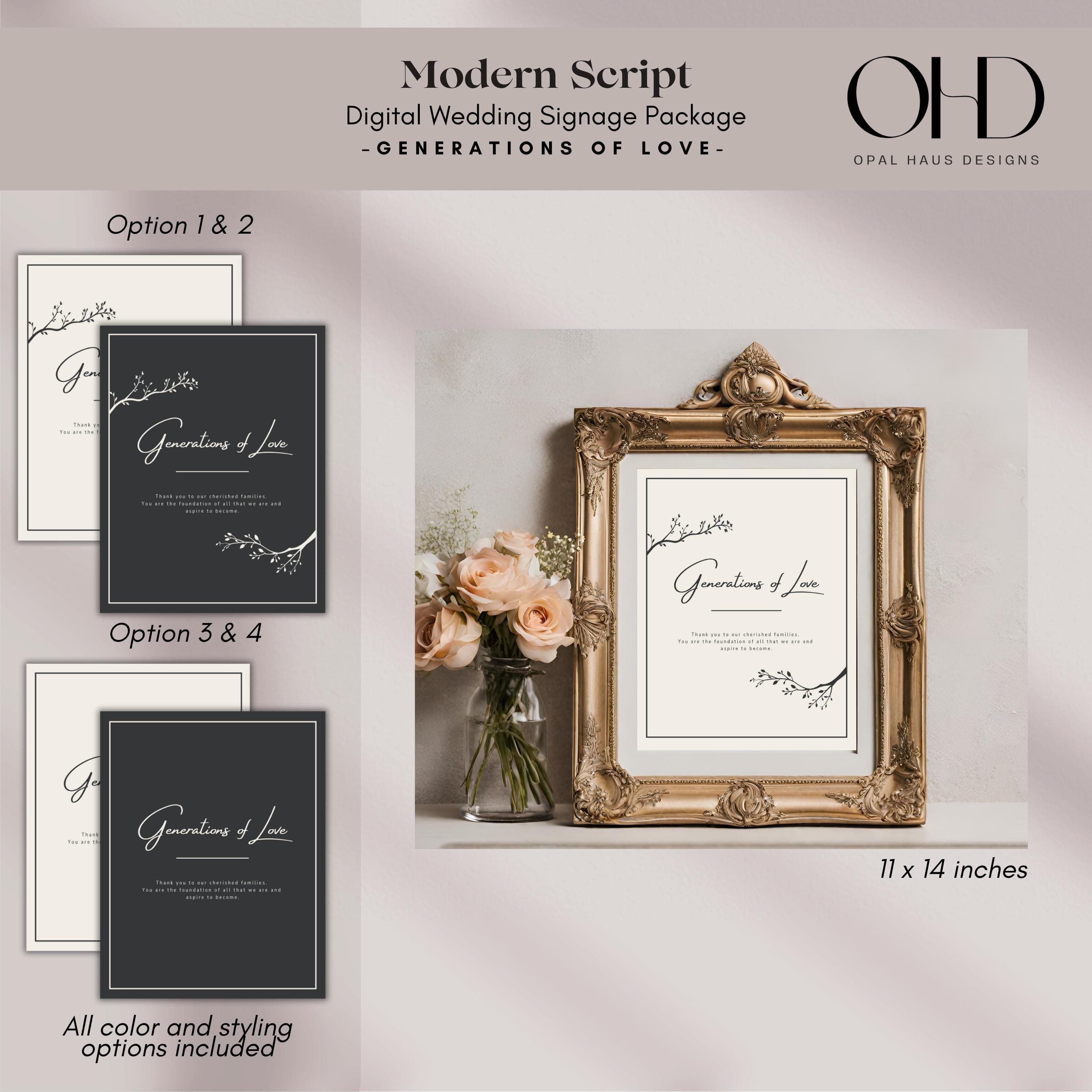Modern Script | Digital Wedding Signage Package | Canva Digital Product ...