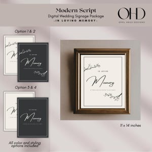 Modern Script | Digital Wedding Signage Package | Canva Digital Product ...