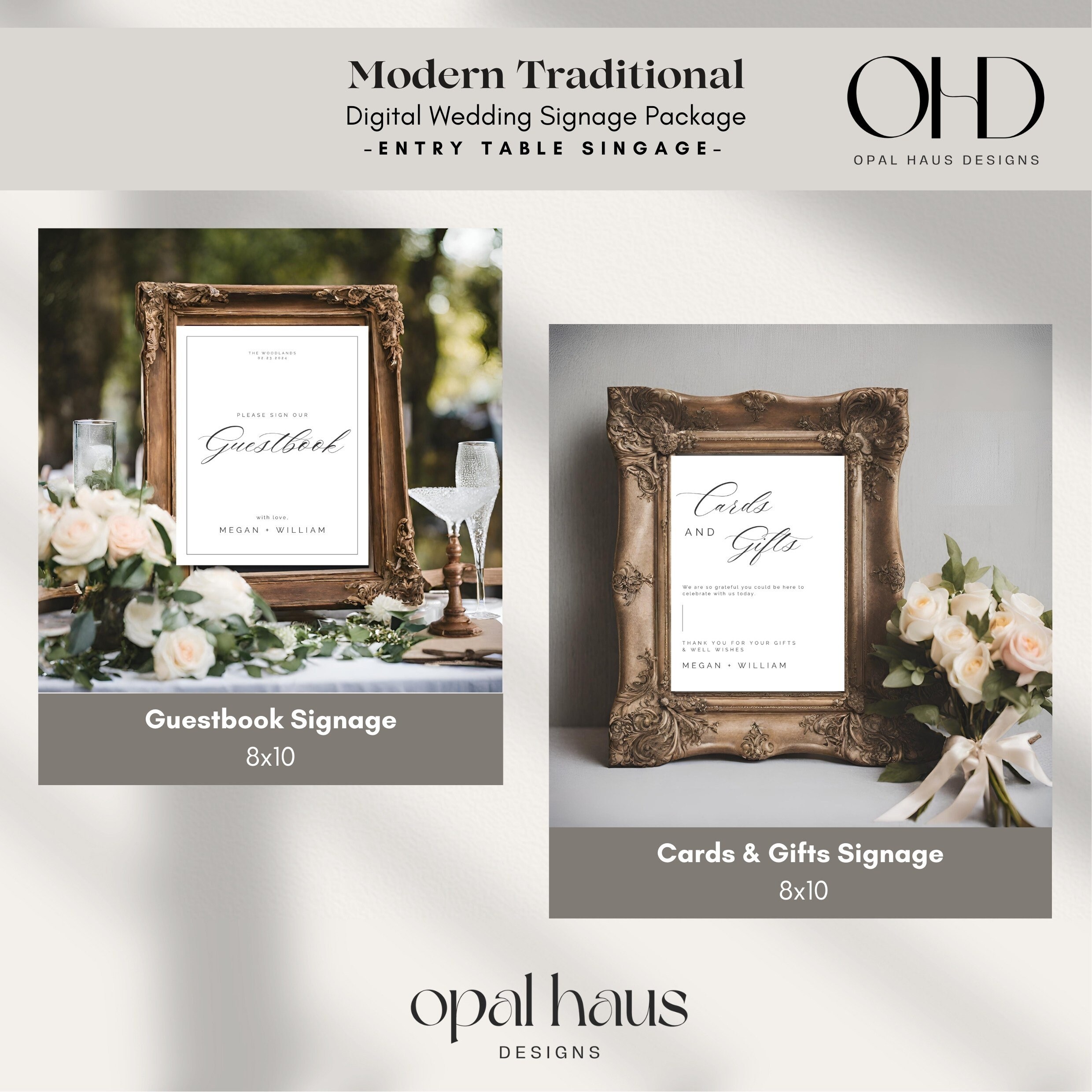 Modern Traditional Calligraphy | Digital Wedding Signage Package ...