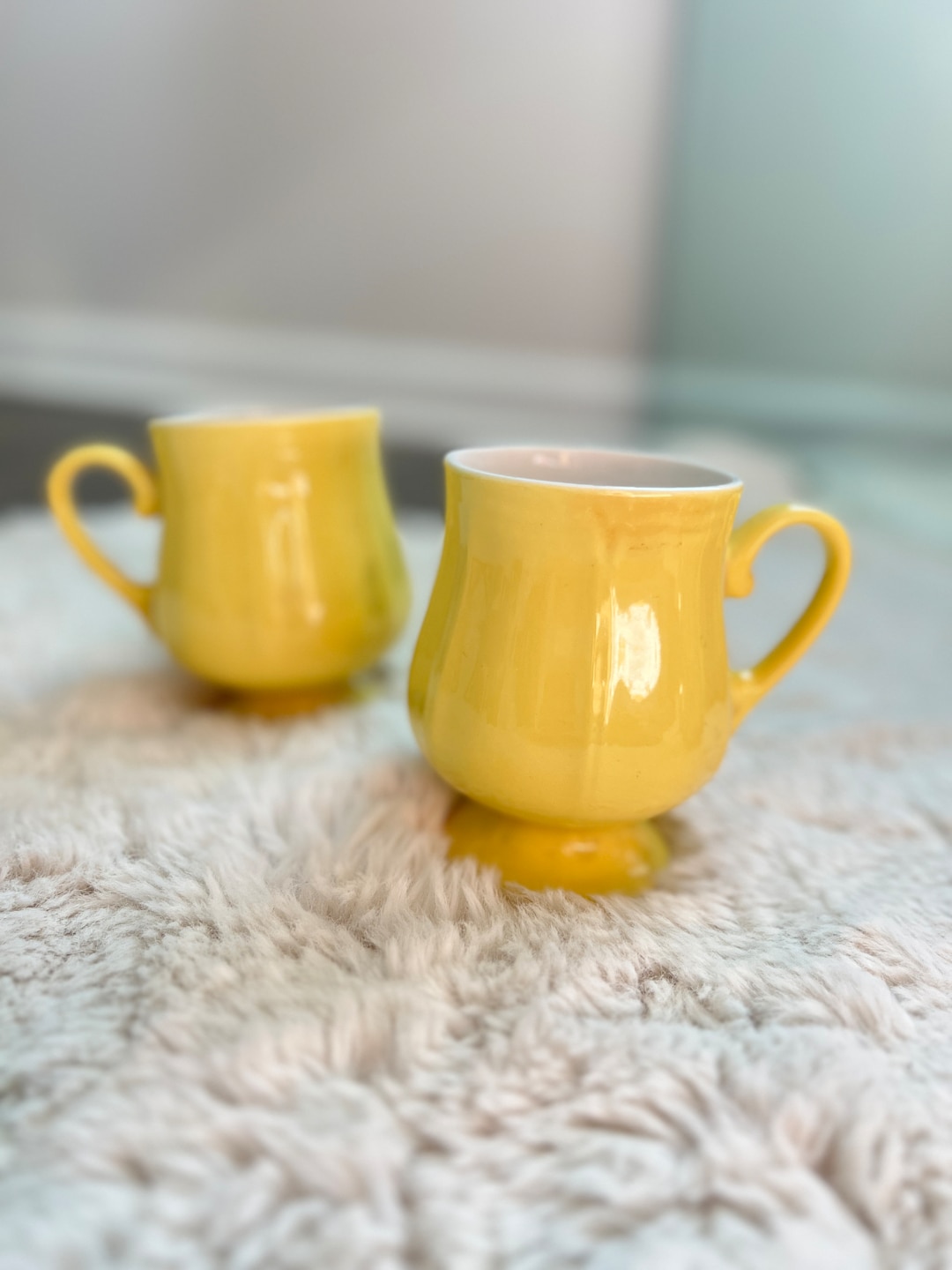 Yellow Mugs/ Vintage Mugs/ Antique Mugs/ Retro Mug Set/ Retro - Etsy