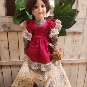 Vintage Heidi Doll on Stand - Etsy