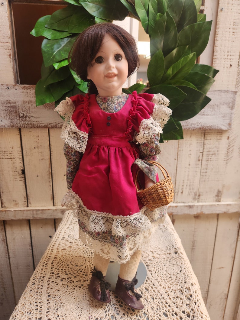 Vintage Heidi Doll on Stand - Etsy