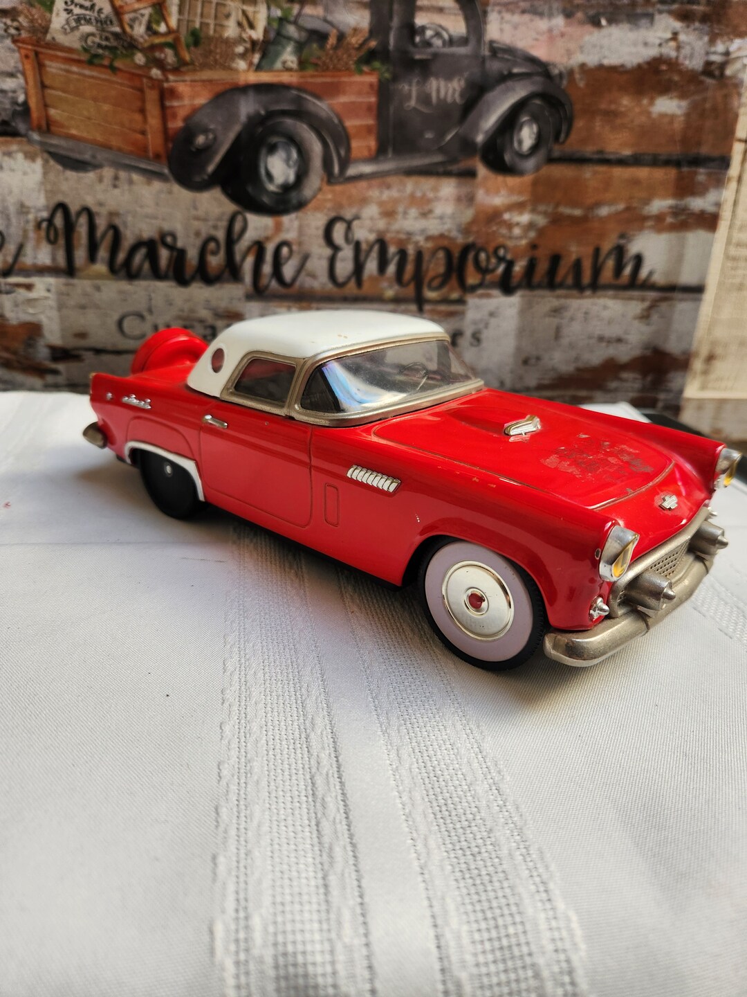 Vintage Red Ford Thunderbird Friction Toy Car, Made in Japan - Etsy