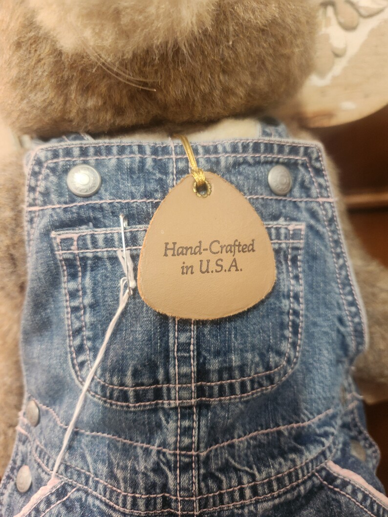 Vintage Elegante by Dakin Wool Rabbit in Overalls - Etsy