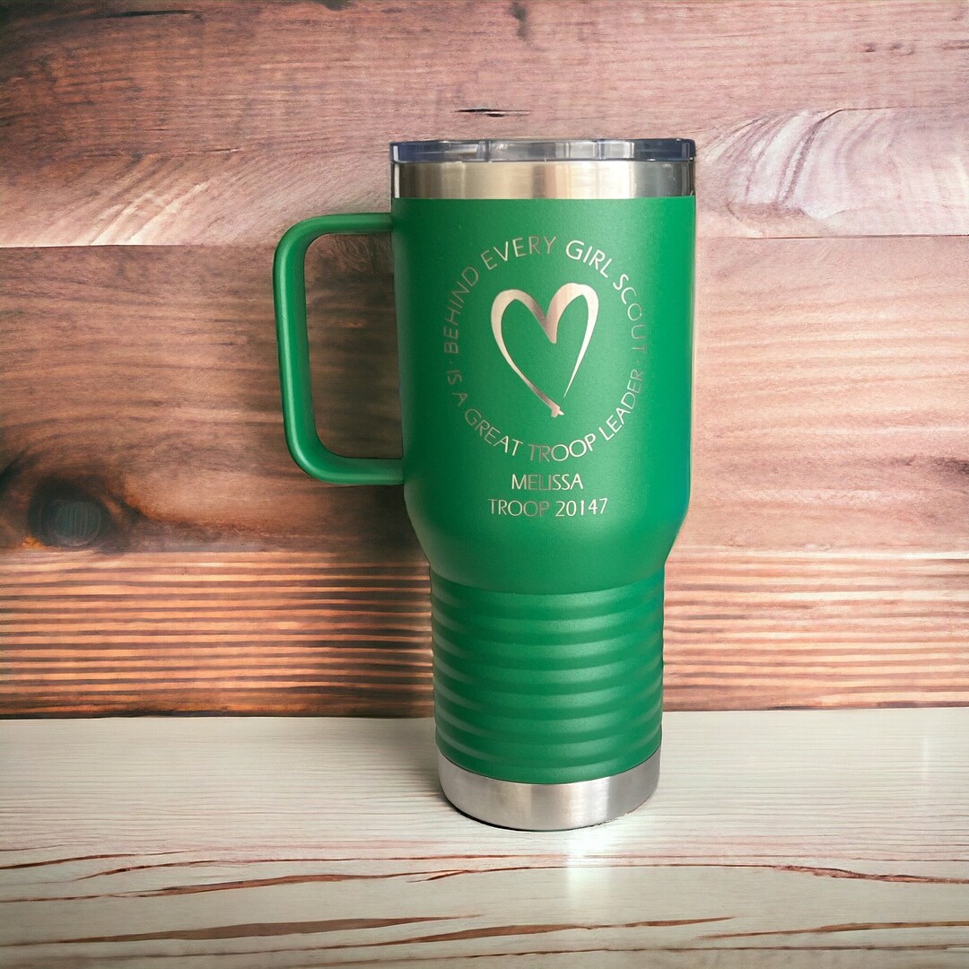 Personalized Girl Scout Mug - Custom Engraved - Trefoil - Troop Number ...