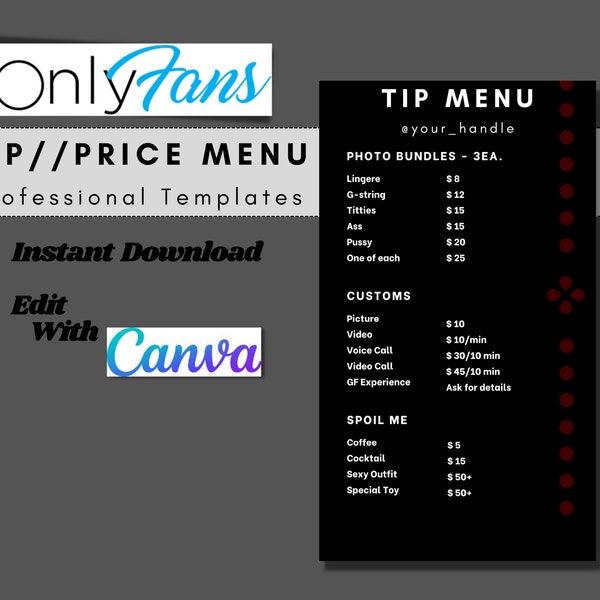 Onlyfans tip menu simple - Etsy Österreich