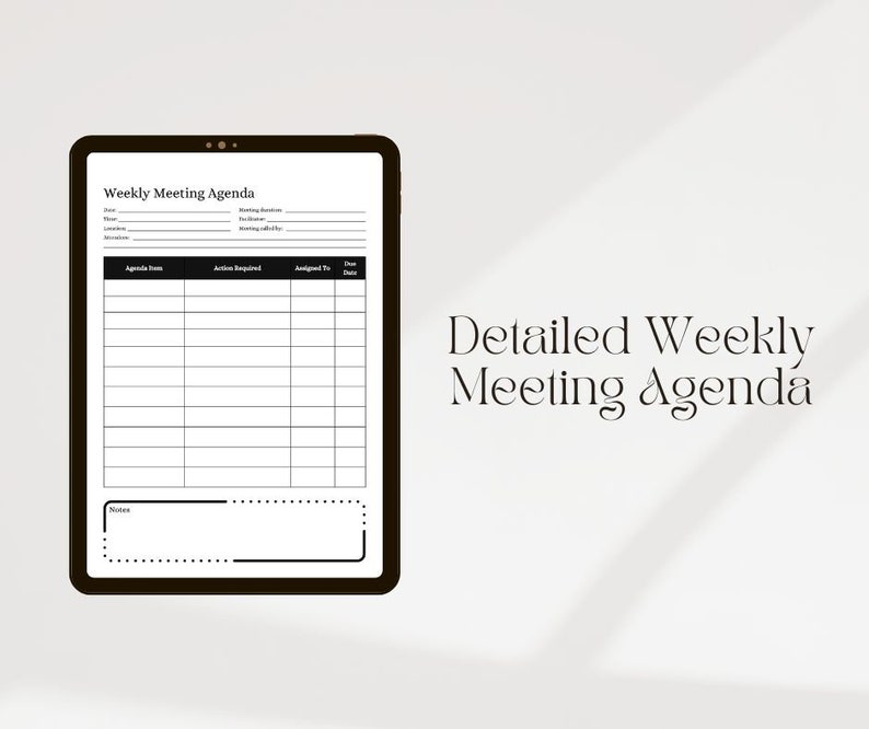 Detailed Weekly Meeting Agenda - Etsy