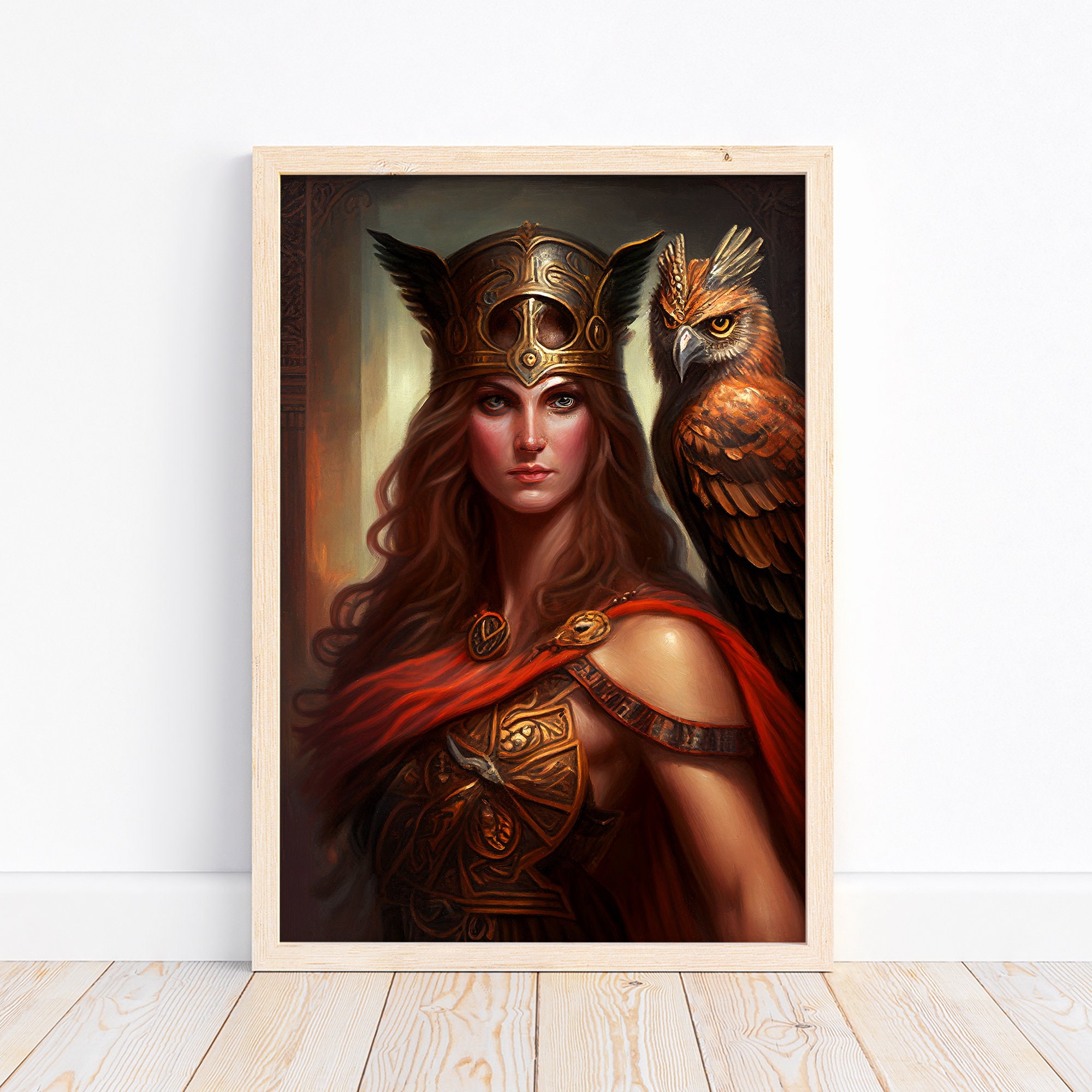 Athena Goddess Oil Painting Greek Mythology Art Vintage - Etsy