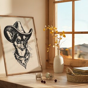 Raisin Hell Cowdog, Western Dog Decor, Giclée Fine Art Print, Vintage ...