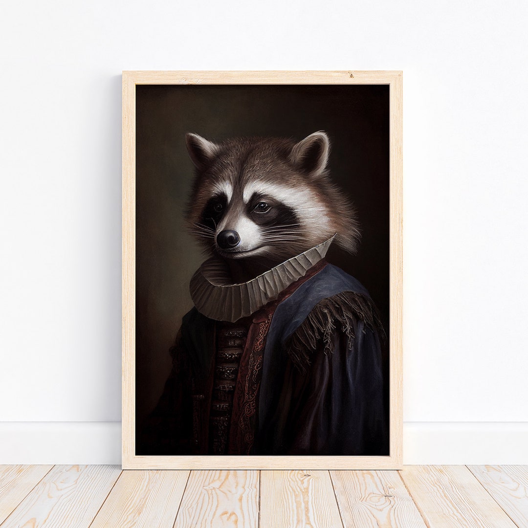 Gothic Raccoon Vintage Poster, Art Poster Print, Home Decor, Victorian ...
