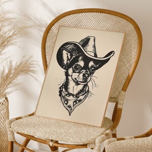 Raisin Hell Cowdog, Western Dog Decor, Giclée Fine Art Print, Vintage ...