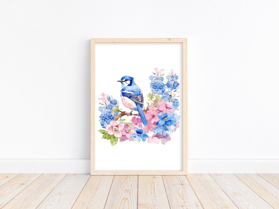 Blue Jay Art Print Blue Jay Watercolor Art Watercolor Blue Jay Painting ...