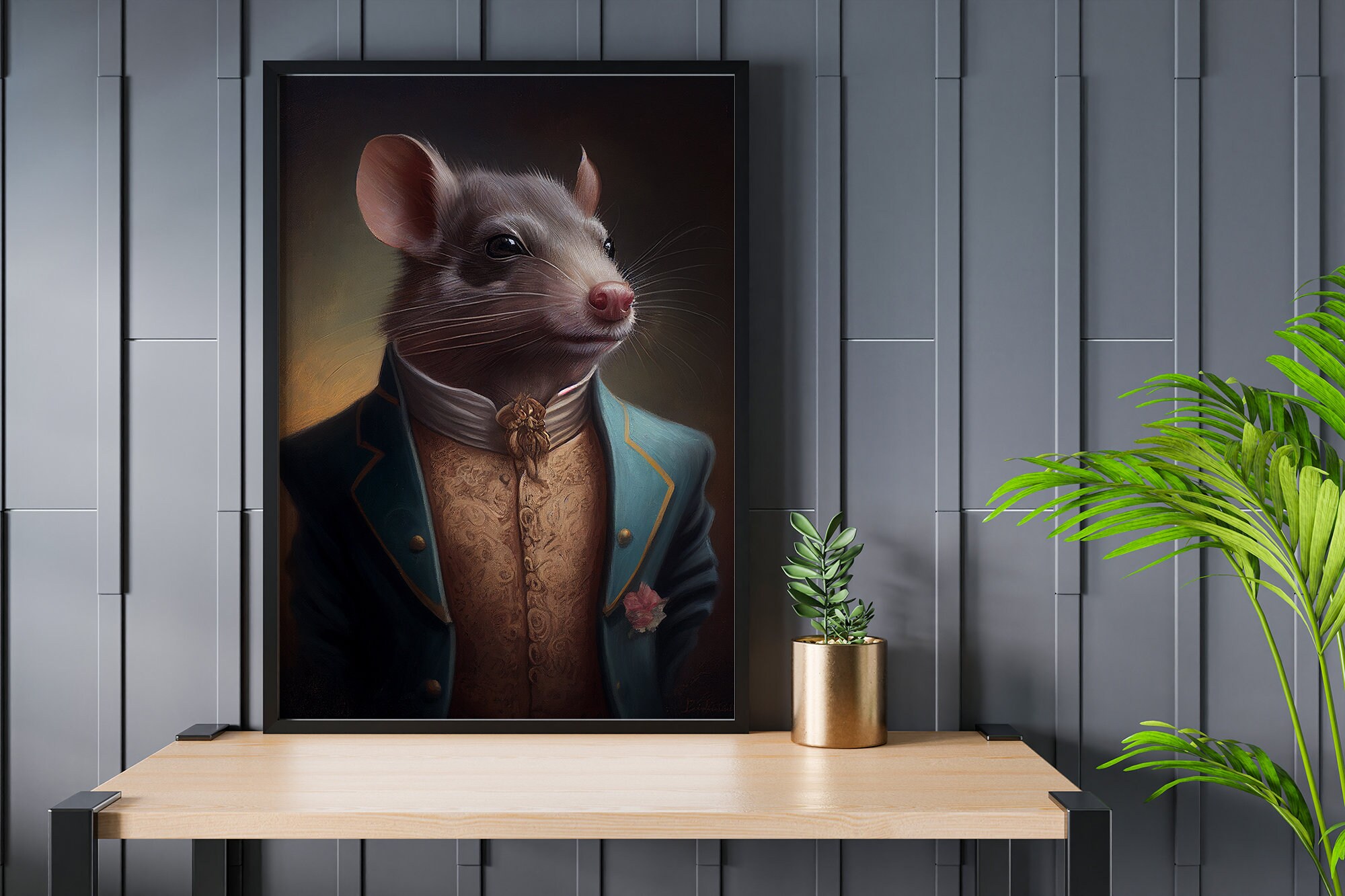 Suited Mouse Vintage Poster, Animal Dressed Up, Victorian Thief, Animal ...