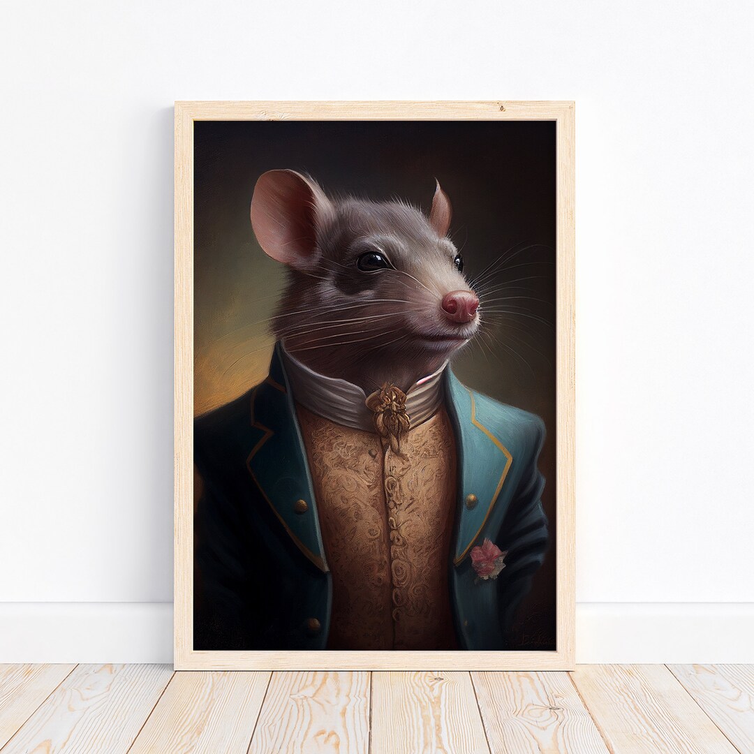 Suited Mouse Vintage Poster, Animal Dressed Up, Victorian Thief, Animal ...