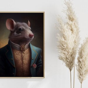 Suited Mouse Vintage Poster, Animal Dressed Up, Victorian Thief, Animal ...